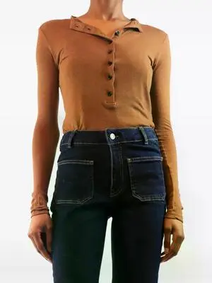Victoria Beckham Slim Fit Long Sleeve Bodysuit
