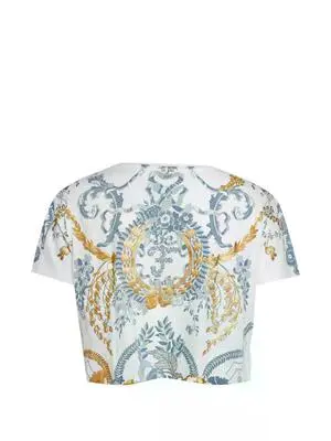 Fendi Cropped Top With Floral Appliqu