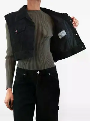 Prada Corduroy Cropped Sleeveless Jacket