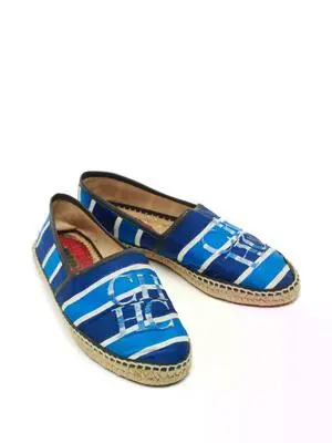 Carolina Herrera Striped Logo Espadrilles