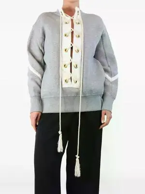 Sacai Lace-up Sweatshirt - Grey