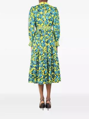 Alice + Olivia Floral Print Tiered Midi Dress