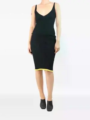 AZ FACTORY Ribbed Lace-trim Midi Dress