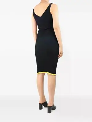 AZ FACTORY Ribbed Lace-trim Midi Dress