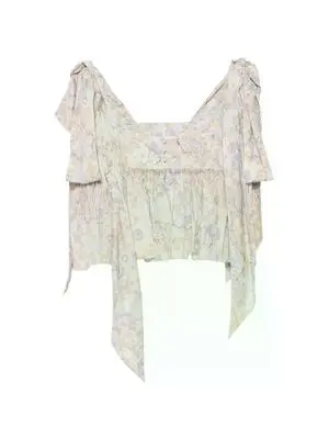 Chloé Sleeveless Floral Print Top - Purple