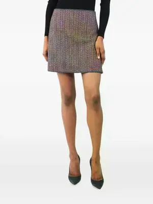 Theory Houndstooth Mini Skirt - Red