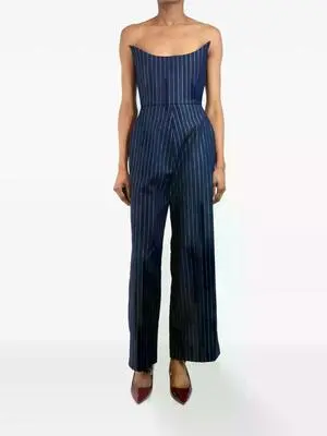 Alex Perry Strapless Pinstripe Jumpsuit