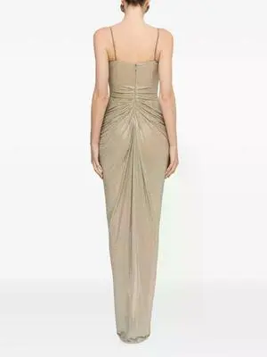 NISSA Crystal-embellished Tulle Maxi Dress