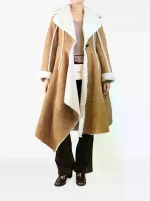 ALEXANDER MCQUEEN Alexander McQueen Asymmetric Shearling-Trim Coat
