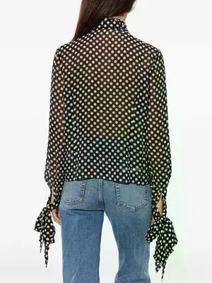 FRAME Polka-dot Pussy-bow Blouse