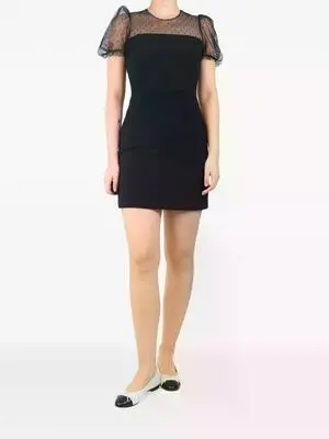 Red Valentino Mesh Polka-dot Mini Dress