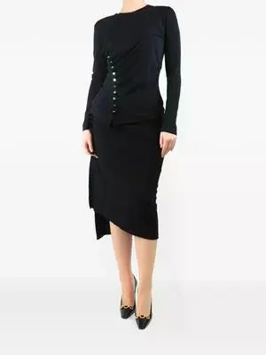Rabanne Ruched Button-front Midi Dress