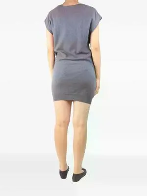 Brunello Cucinelli Sleeveless Horizontal-stripe Mini Dress - Grey