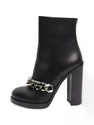 Givenchy Chain-link Leather Ankle Boots - Black