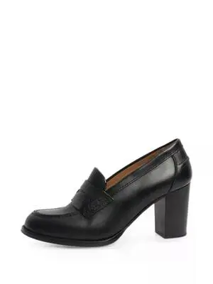 A.p.c. Leather High-heeled Loafers - Black