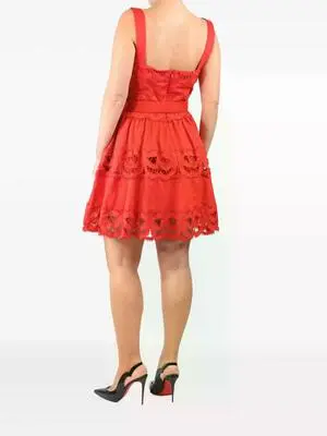 SELF-PORTRAIT Embroidered Belted Mini Dress