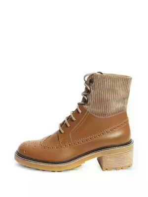Chloé Brogued Ankle Boots - Brown