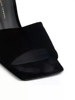 GIUSEPPE ZANOTTI Square-toe Velour Sandals