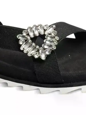 ROGER VIVIER Diamanté Touch-strap Sandals