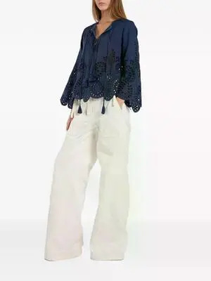 CHRISTY LYNN Kora Broderie-anglaise Blouse - Blue