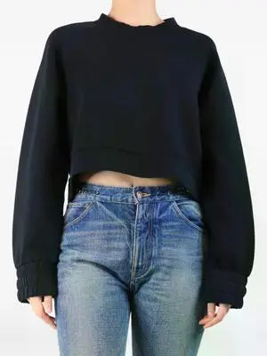 Veronica Beard Cropped Scuba Sweater - Black