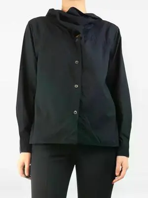 MARGARET HOWELL Cotton Pussy-bow Collar Shirt - Black