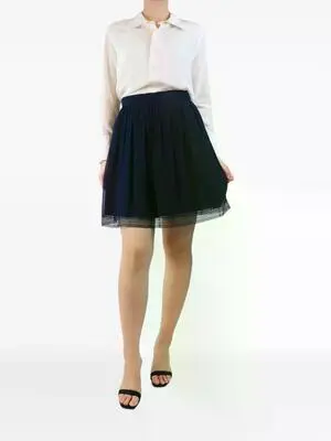Dior Lace-trimmed Silk Chiffon Mini Skirt
