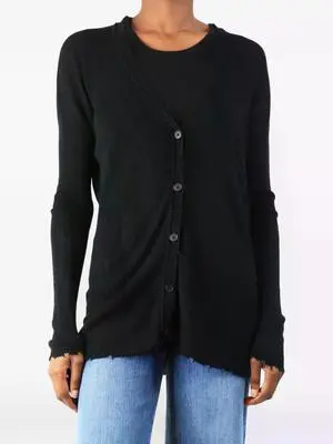 Helmut Lang Distressed Ribbed-knit Cardigan