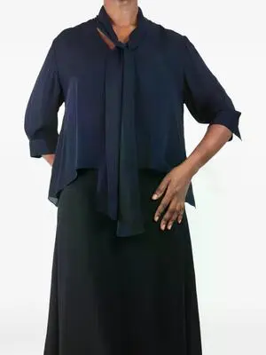 MORGANE LE FAY Silk Pussy-bow Blouse - Blue