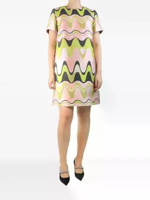 Emilio Pucci Wave-jacquard Mini Dress - Pink