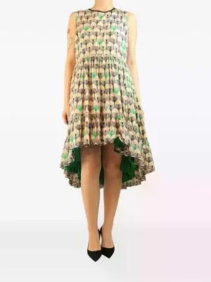 Fendi Sleeveless Floral Print Asymmetric Midi Dress