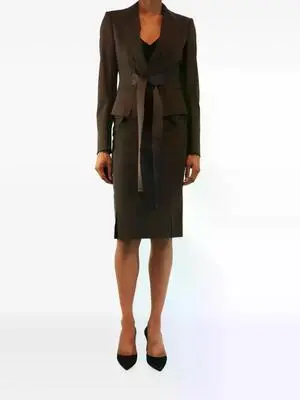 Saint Laurent Belted Skirt Suit