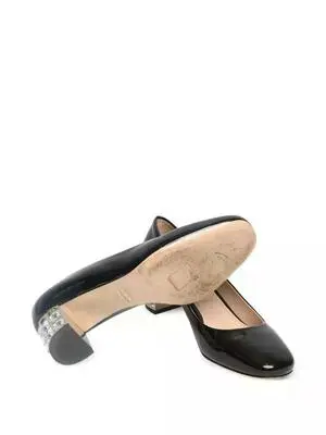 Miu Miu Crystal Embellished Block Heel Pumps