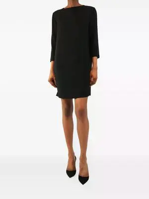 THE ROW Crepe Boat Neck Mini Dress - Black