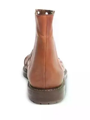 Marni Hole-punched Leather Ankle Boots