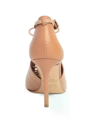 MALONE SOULIERS Beige Lace-up Heeled Pumps