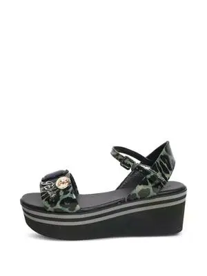 Clergerie Bejewelled Platform Sandals - Green
