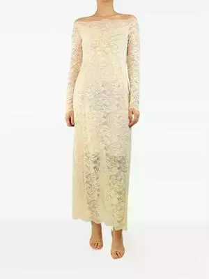 Rabanne Off-shoulder Lace Maxi Dress - Neutrals