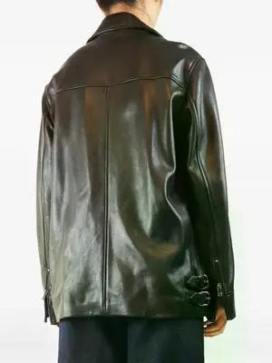 Nour Hammour Lambskin Zip-up Leather Jacket