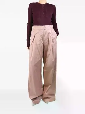 Dries Van Noten Pink Satin Pleated Trousers