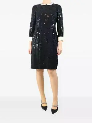 Saint Laurent Sequin-embellished Mini Dress - Black