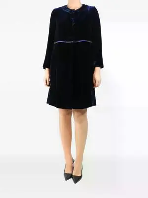 COLOMBA LEDDI Navy Velvet Round-neck Jacket - Blue