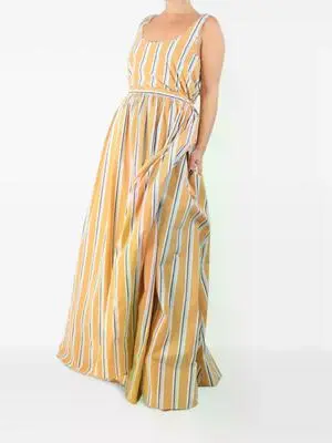 Brock Collection Oriana Striped Cotton Maxi Dress - Orange