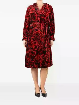 Dries Van Noten Floral Print Belted Midi Dress