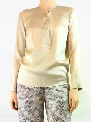 Brunello Cucinelli Sparkly Silk Top - Neutrals