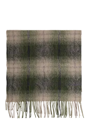 Etro Wool Scarf With Fringes - Green