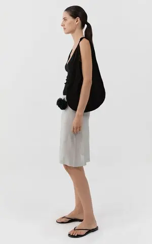 ST. AGNI Soft Oval Shoulder Bag - Black