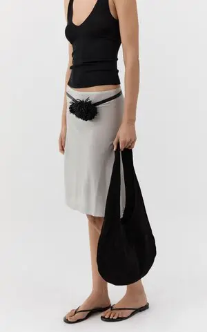 ST. AGNI Soft Oval Shoulder Bag - Black