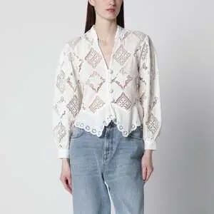 Isabel Marant Étoile Nina Cotton And Linen Blouse With Sangallo Embroidery - White