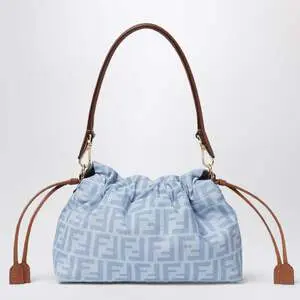 Fendi Medium Baguette Bag In Light Ff Denim